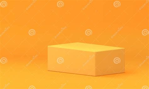 Yellow 3d Podium Rectangle Display Pedestal Modern Empty Showroom Isometric Stage Vector Stock
