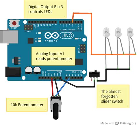 Potentiometer Controlled LEDs Brickoleur What We Make Of Things