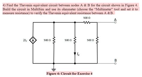 Solved Find The Thevenin Equivalent Circuit Between Nodes A And B For The Circuit Shown In