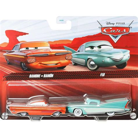 Disney Pixar Cars Metal Ramone Flo 155 Diecast Car 2 Pack Mattel Toys