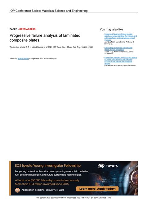 PDF Progressive Failure Analysis Of Laminated Composite Plates