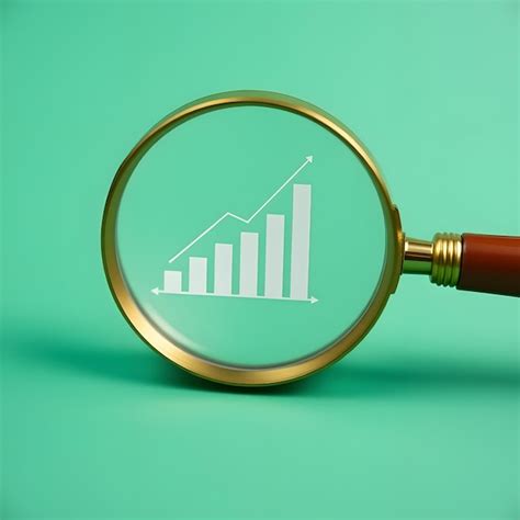 Focused Analysis Magnifying Glass And Upward Trend Chart Premium Ai Generated Image