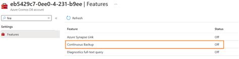 Configure Azure Cosmos DB Continuous Backups