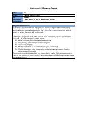 Progress Report Memo Research Status Writing Progress Course Hero