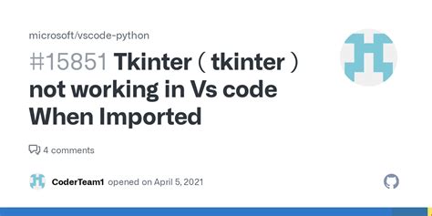 Tkinter Tkinter Not Working In Vs Code When Imported · Issue 15851