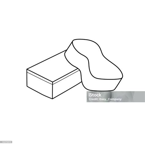 식기 세척 스폰지 색칠식을위한 흑백 만화 사진 이것은 부모와 교사를위한 유치원 및 가정 교육을위한 벡터 일러스트입니다 수세미에 대한 스톡 벡터 아트 및 기타 이미지 Istock