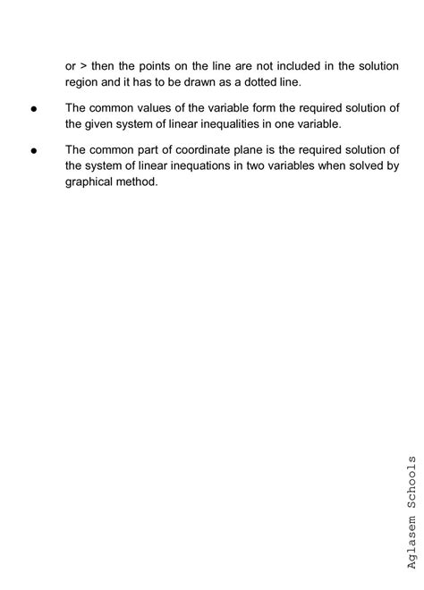Class 11 Maths Linear Inequalities Notes All Important Notes