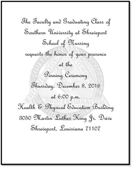 School Of Nursing Pinning Ceremony Southern University Shreveport
