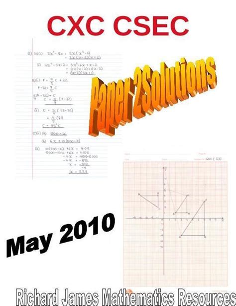 Mathematics Cxc Csec May 2010 Paper 2 Solutions By Richard James Bookfusion
