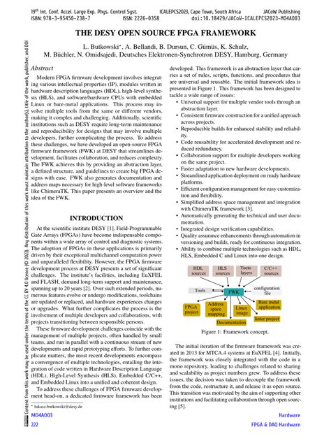 Pdf The Desy Open Source Fpga Framework
