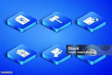 Set Shield With World Globe Contract Shield Delivery Insurance Health Judge Gavel And Security