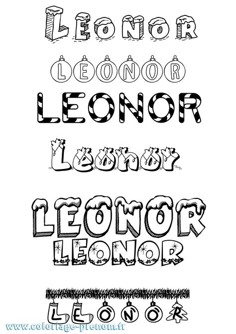 Coloriage Du Pr Nom Leonor Imprimer Ou T L Charger Facilement