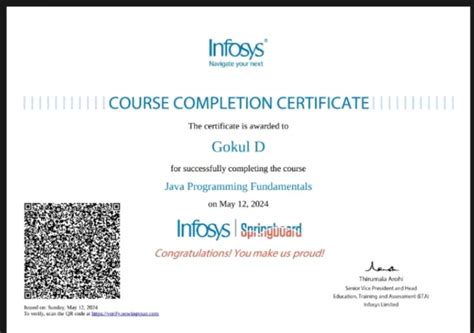 Gokul D On Linkedin Java Infosysspringboard Programming Learningjourney
