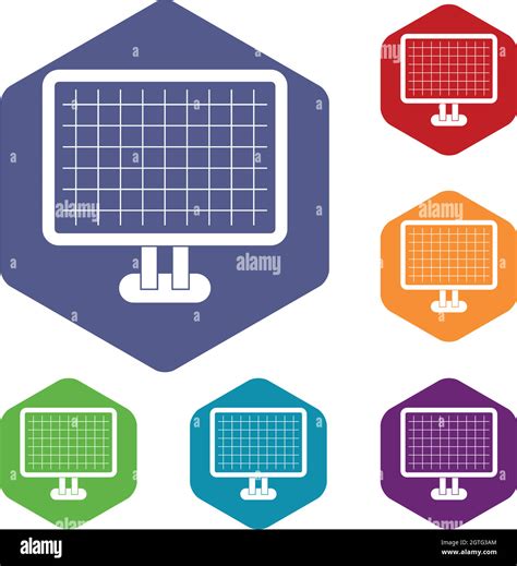 computer monitor icons set stock vector image and art alamy