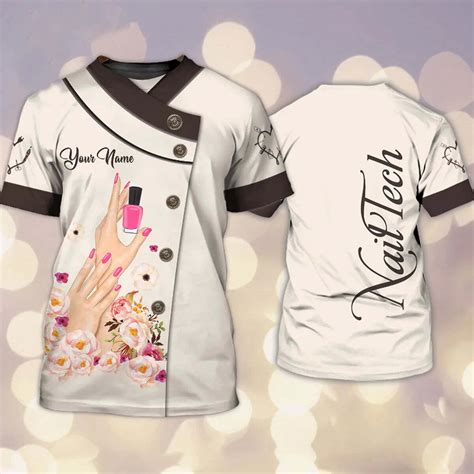 Nail Technician Personalized Name 3d Tshirt Makeup Artist Beauty