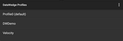 Zebra Android Datawedge Setting Intent For Velocity When A Scanner Profile Is Not Used