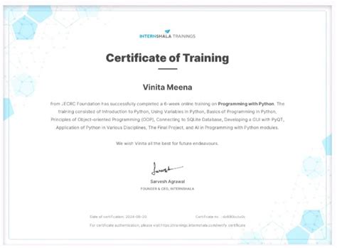Completed Python Training With Internshala Vinita Meena Posted On The Topic Linkedin