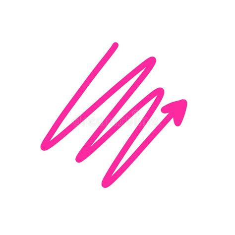 Pink Right Arrow By Handwrite Style Stock Vector Illustration Of