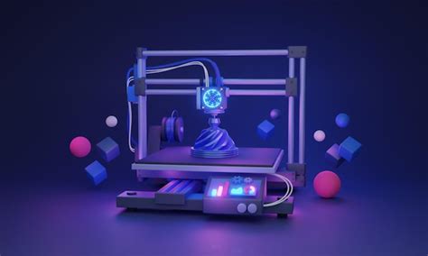 Premium Photo 3d Printing Technology And Polymer Prototype Printing 3d Illustration Concept