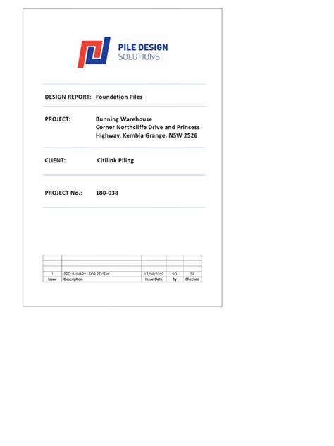 180 038 Foundation Pile Design Report Issue 1pdf Toaz Info Pdf