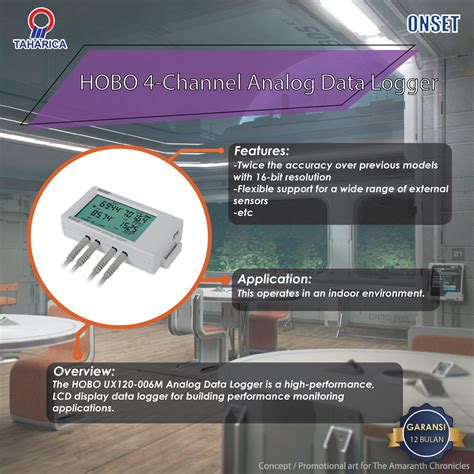 HOBO 4 Channel Analog Data Logger UX120 006M Alat Uji