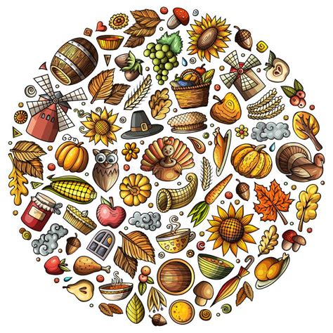 Thanksgiving Day Doodle Illustration Stock Vector Illustration Of