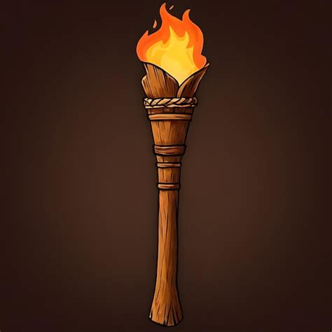 A Wood Burning Torch With A Drawing Of A Torch That Says Fire Premium AI Generated Image