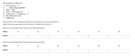 Solved Heap Extract Max A 1 If Aheap Size
