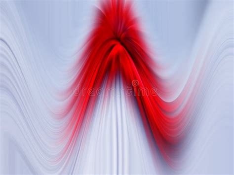 3d Rendering Of An Abstract Bright Red And White Wavy Background Stock