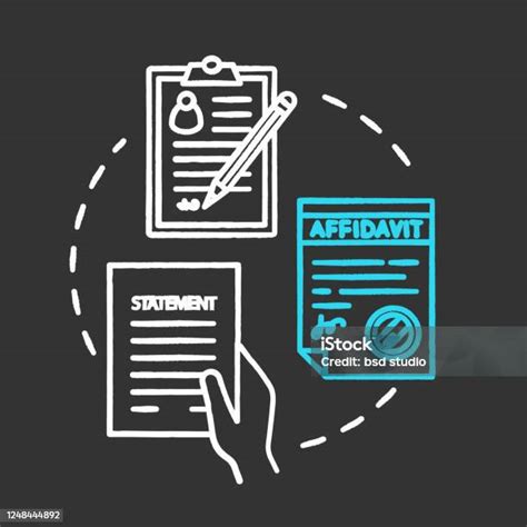 문 분필 Rgb 색상 개념 아이콘 일반적인 법률 프로토콜 공식 문서 진술서 간증 법적 계약 공증인 서비스 아이디어 검은 색 배경에 벡터 격리 칠판 그림 개념에 대한 스톡