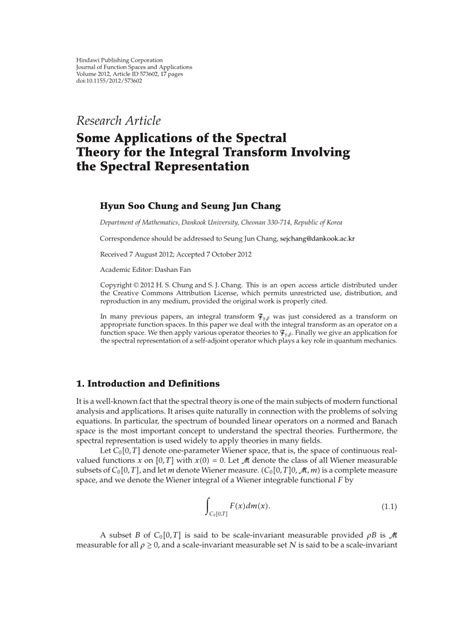 Pdf Some Applications Of The Spectral Theory For The Integral