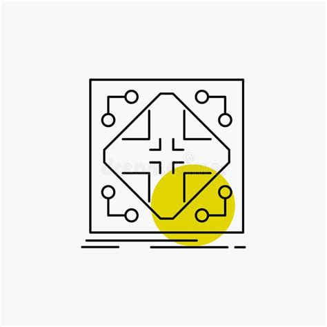 Data Infrastructure Network Matrix Grid Line Icon Stock Vector