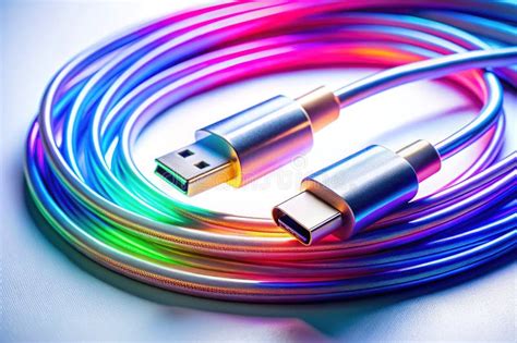 Abstract Long Exposure Photography Of Usb Typea And Typec Cables A