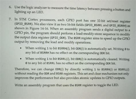 solved 6 use the logic analyzer to measure the time latency