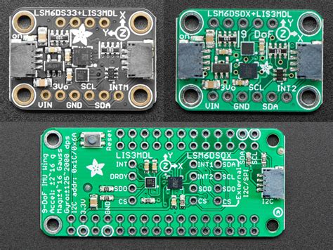 Lsm6dsox Or Ism330dhcx Lis3mdl Pinouts St 9 Dof Combo Breakouts And Wings Adafruit