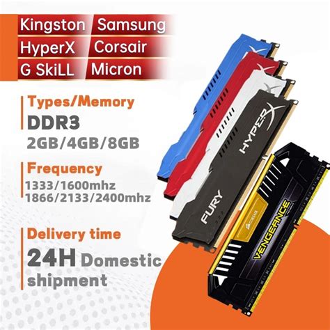 Jual 【100 Mới 】samsung Dektop Ram Ddr3 4gb 8gb Kingston Hyperx Desktop Ram Ddr3 1 5v 1333 1600