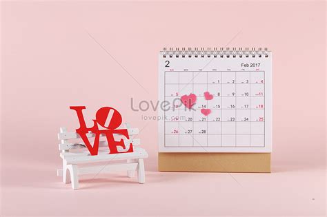 발렌타인데이 달력 연애편지 사진 무료 다운로드 Lovepik