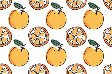 직물 드로잉 라벨 티셔츠에 인쇄 어린이 방의 벽지 과일 배경에 신선한 오렌지와 완벽 한 밝은 빛 패턴 오렌지 낙서 스타일의 쾌활한 배경의 조각입니다 0명에 대한 스톡 벡터