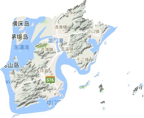 玉环市高清地形地图