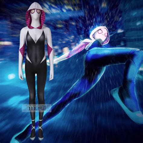 Spider Man Into The Spider Verse Spider Gwen Cosplay Halloween Bodysuit