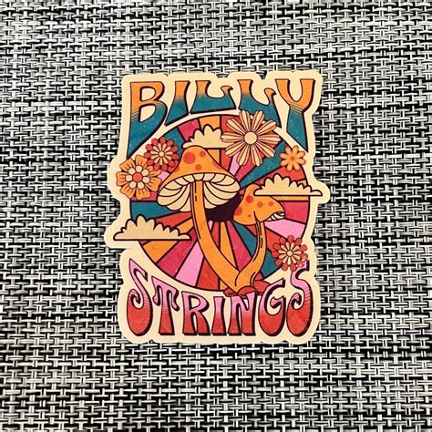 Billy Strings Bmfs Orange Mushrooms Flowers Rainbow Retro Sticker Slap Laptop Tumbler Cup Matte