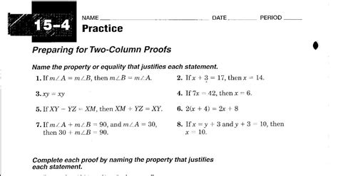 Geometry Proof Practice Worksheet Uploadica