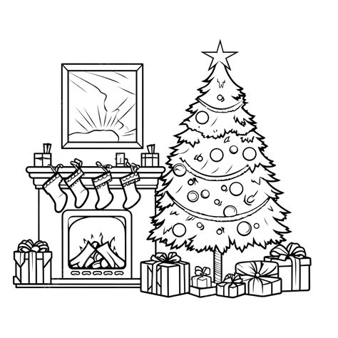 메리 크리스마스 색칠 페이지 크리스마스 라인 아트 어린이를 위한 색칠 페이지 디자인 재미있는 산타 재미있는 크리스마스 산타 선물 Png 일러스트 및 이미지 에 대한