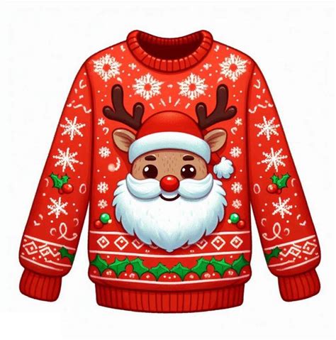 面白いクリスマスセーターのイラスト