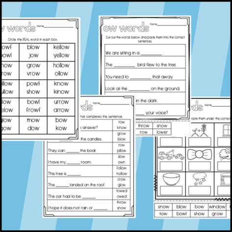Ow Words Worksheets Made By Teachers