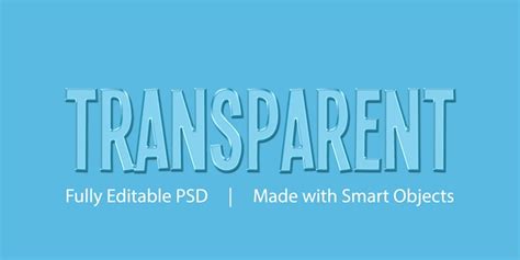 투명한 텍스트 스타일 효과의 템플릿 프리미엄 Psd 파일