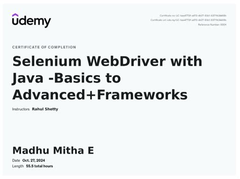 Madhu Mitha Elango On Linkedin Rahulshettyacademy Udemy Automationtesting Selenium Java