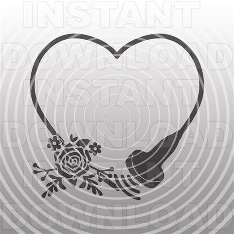 Ultrasound Tech SVG Fileultrasound Probe Floral Heart Etsy