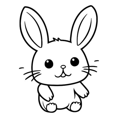 귀여운 만화 토끼 색 배경에 고립 된 터 일러스트레이션 프리미엄 Ai 생성 벡터