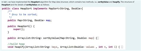 Solved In Lab1 We Have Implemented The Heapsort Algorithm